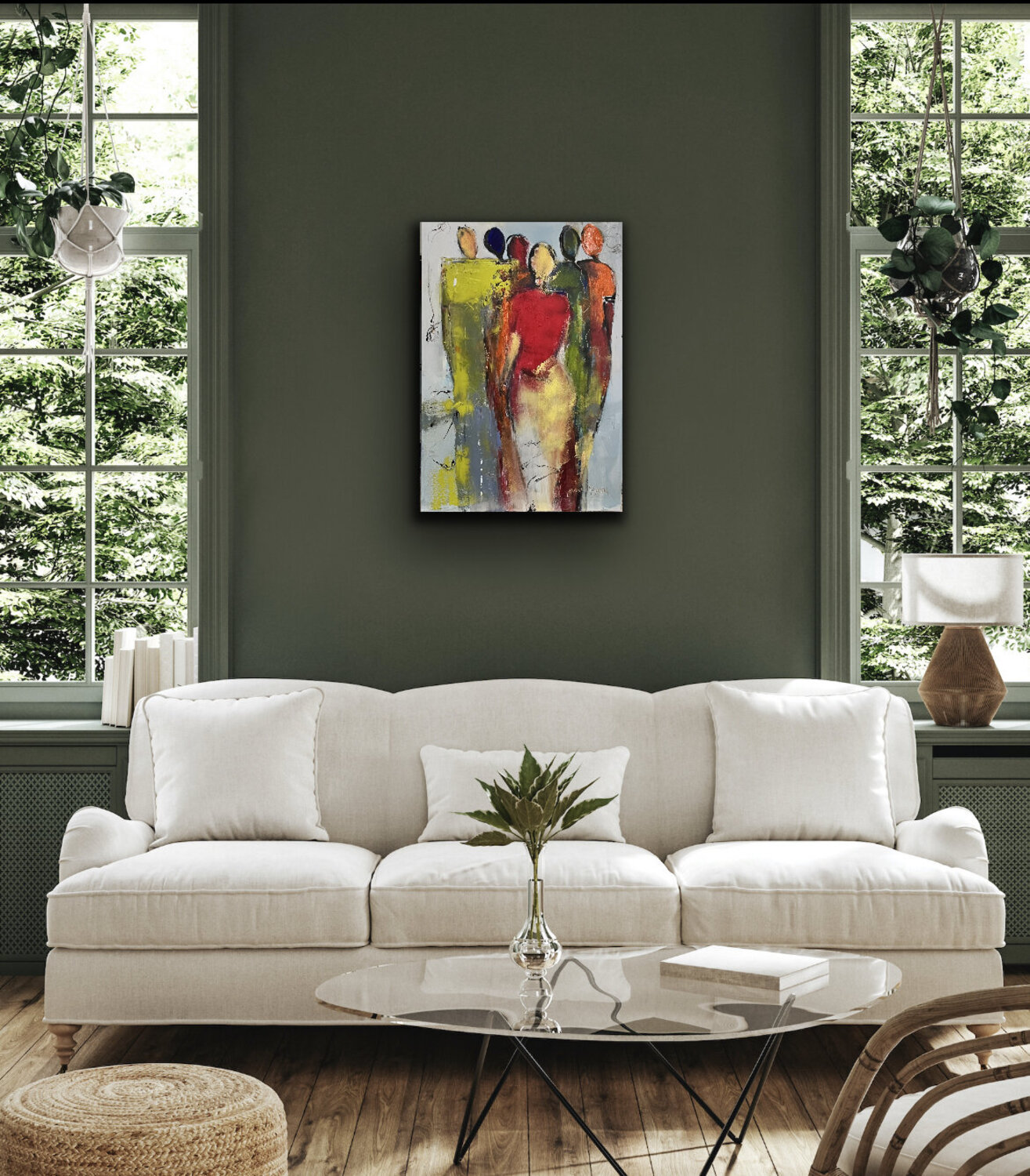 Women abstract von Marie Rouach (2023): Malerei Acryl auf Leinwand ...