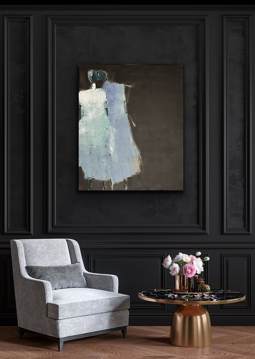 Personages bleus by Marie Rouach (2023) : Painting Acrylic on Canvas ...