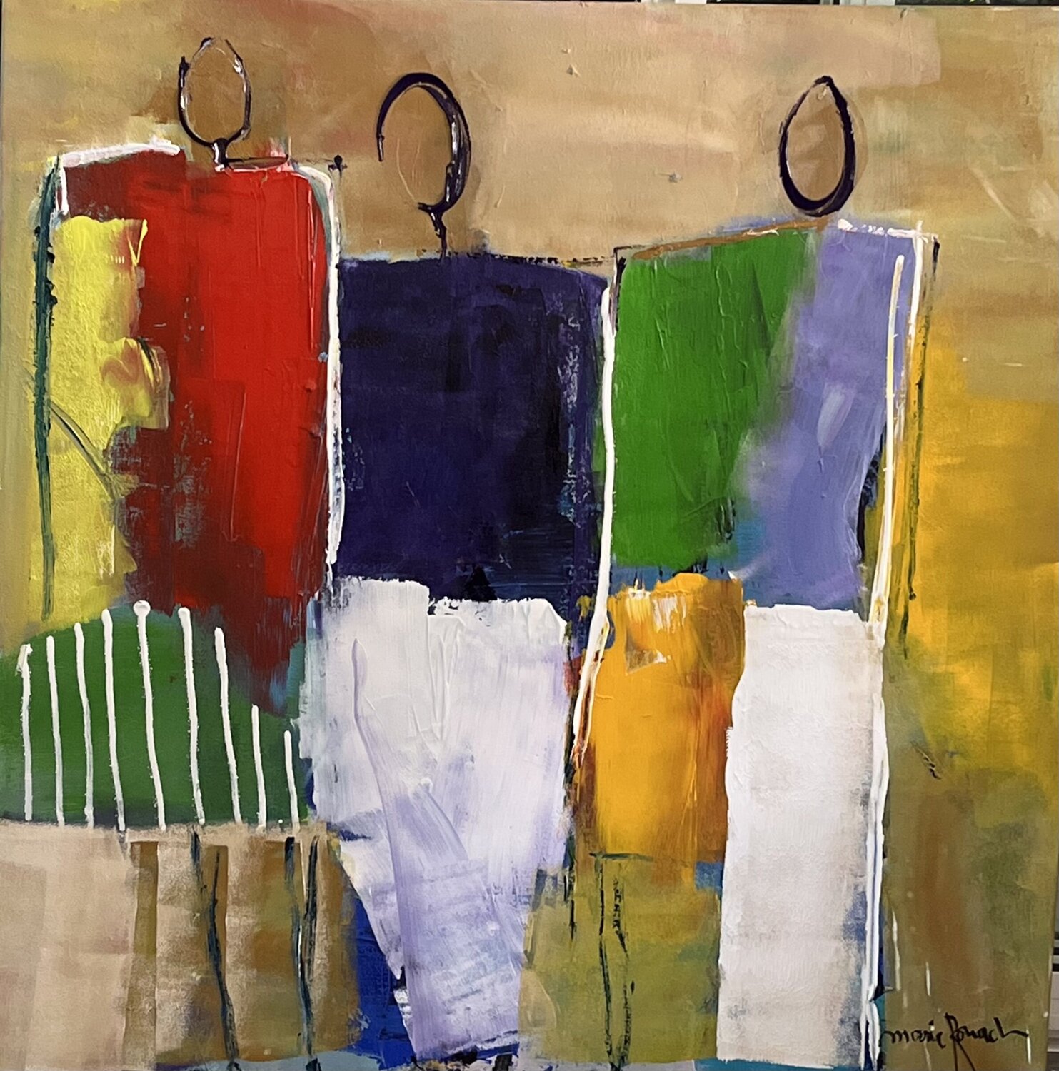 Personnages africains by Marie Rouach (2022) : Painting Acrylic on ...