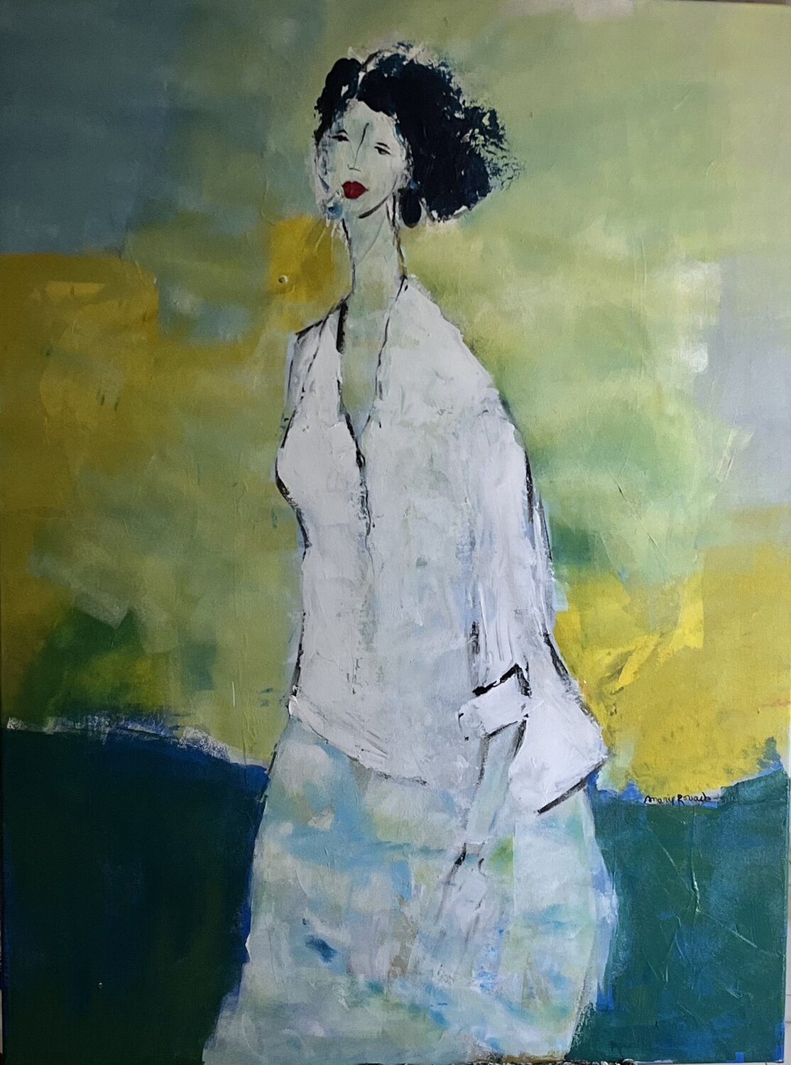 Une dame by Marie Rouach (2022) : Painting Acrylic on Canvas - Singulart