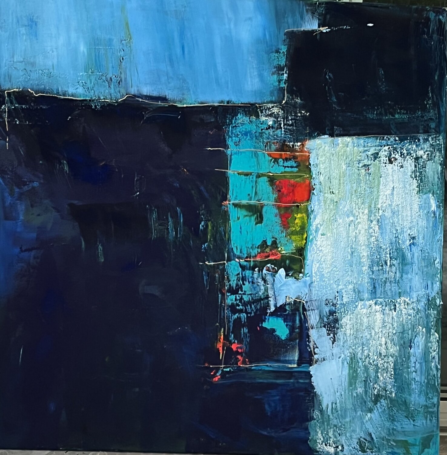 Abstrait bleu by Marie Rouach (2022) : Painting Acrylic on Canvas ...