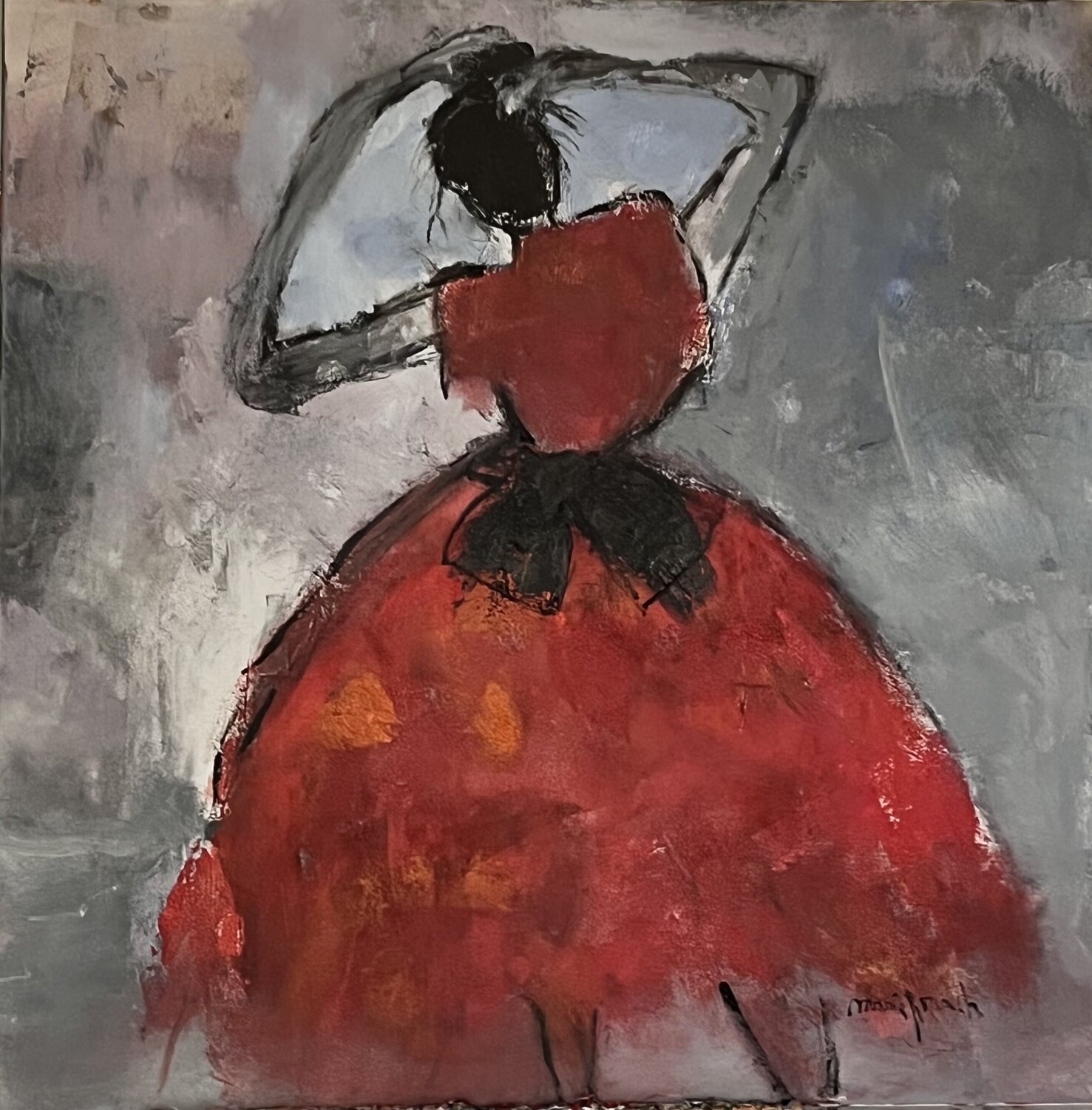 Robe rouge by Marie Rouach (2023) : Painting Acrylic on Canvas - SINGULART