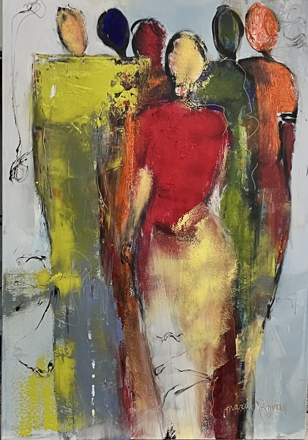 Women abstract von Marie Rouach (2023): Malerei Acryl auf Leinwand ...