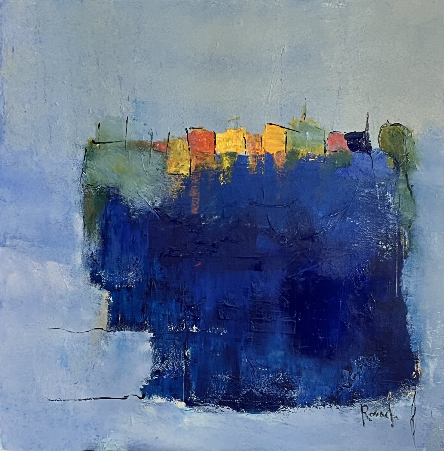 Blue abstract by Marie Rouach (2024) : Painting Acrylic on Canvas ...