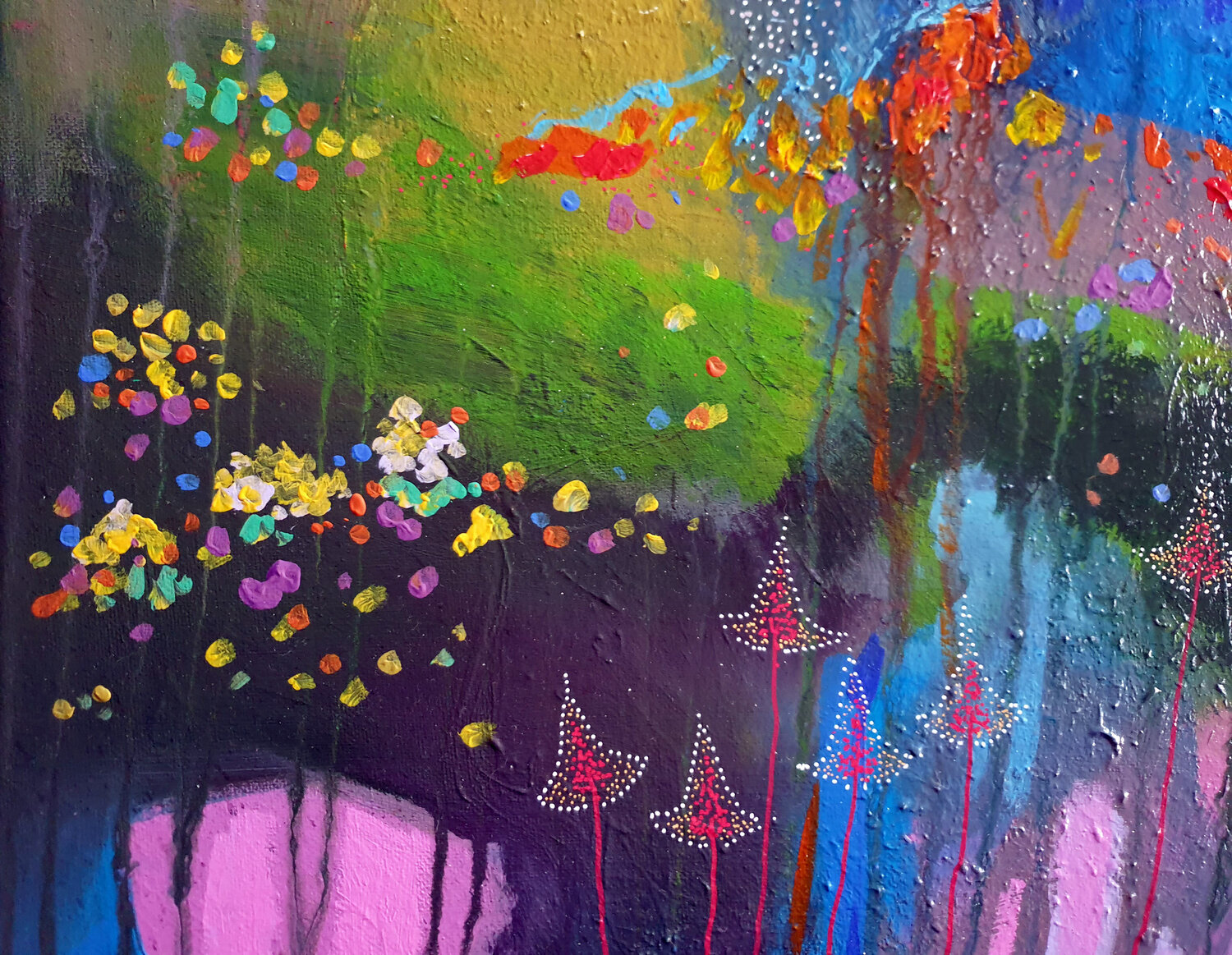 Notte fiorita von Philippe Abril (2021): Malerei Acryl auf Leinwand ...