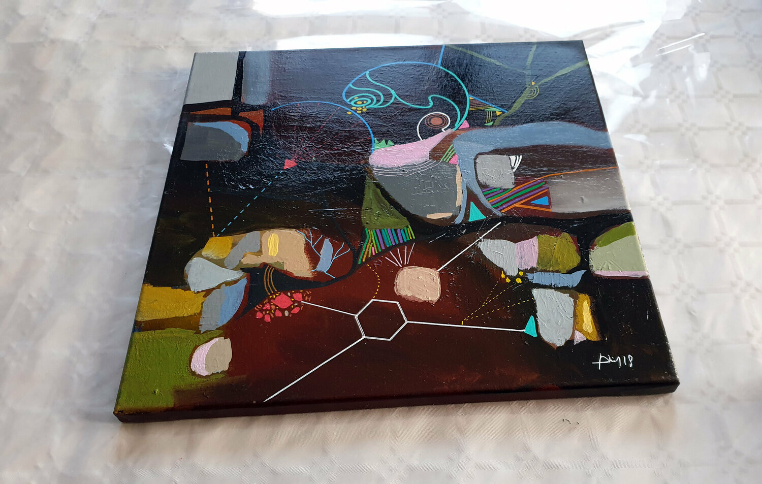 Calculs aléatoires by Philippe Abril (2018) : Painting Acrylic, Felt on Canvas - Singulart