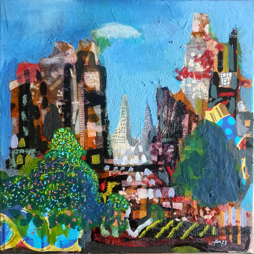 Perspective by Philippe Abril (2023) : Painting Acrylic, Pencil on Cardboard - Singulart