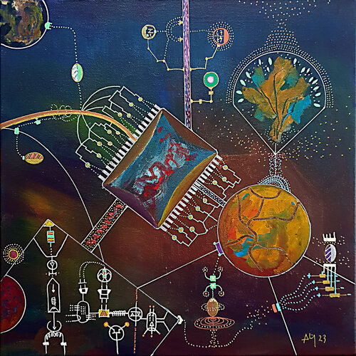 Calculs aléatoires by Philippe Abril (2018) : Painting Acrylic, Felt on Canvas - Singulart