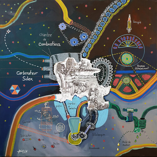 Calculs aléatoires by Philippe Abril (2018) : Painting Acrylic, Felt on Canvas - Singulart