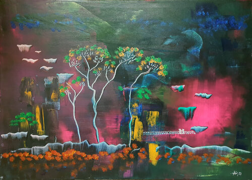 Métamorphose du paysage by Philippe Abril (2023) : Painting Acrylic on Canvas - Singulart