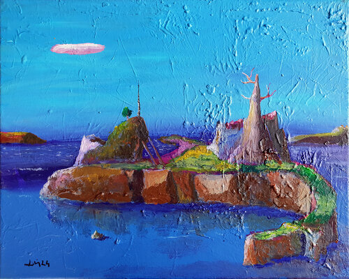 Iles mythologiques (VIII) by Philippe Abril (2024) : Painting Acrylic on Canvas - Singulart