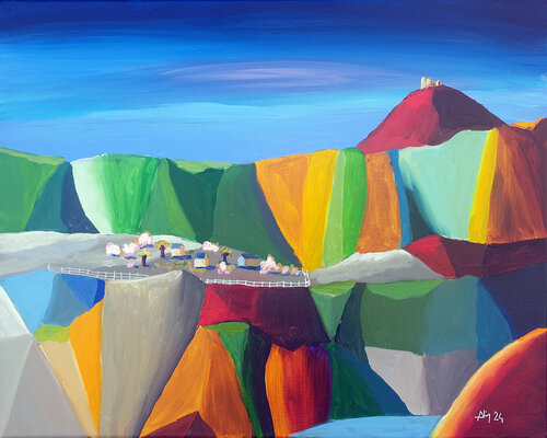 A mi-hauteur by Philippe Abril (2024) : Painting Acrylic on Canvas - Singulart