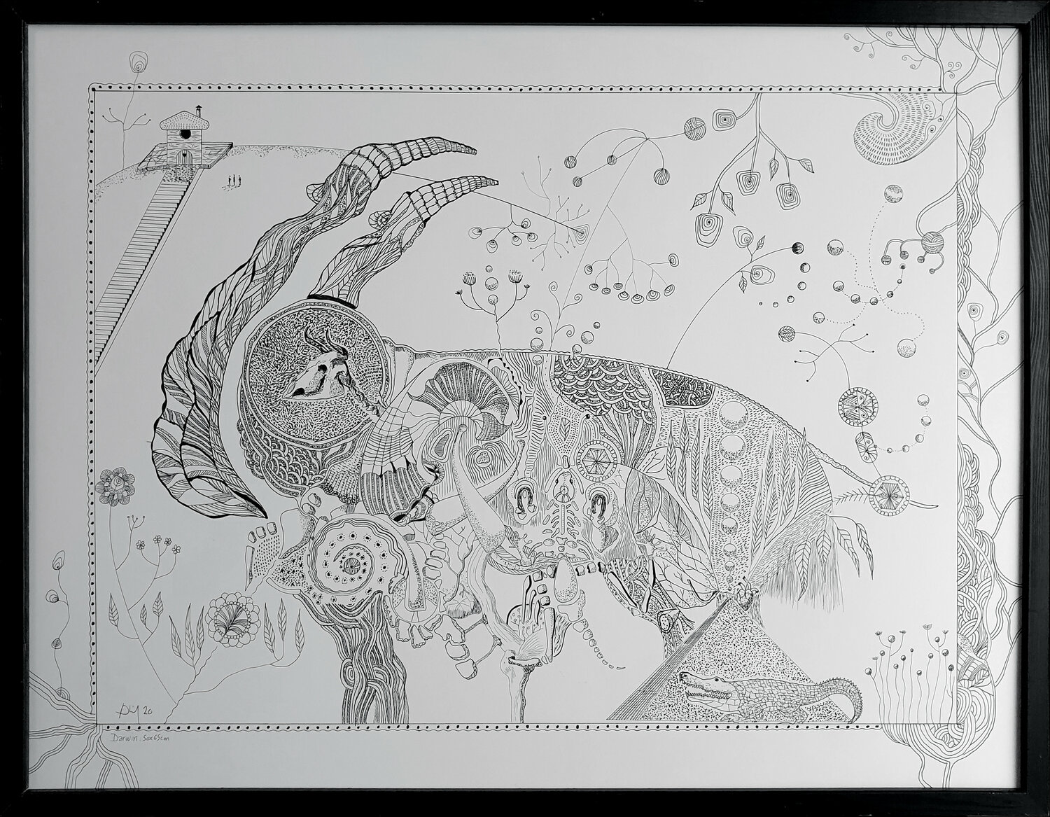 Darwin by Philippe Abril (2020) : Painting Pen on Cardboard - Singulart