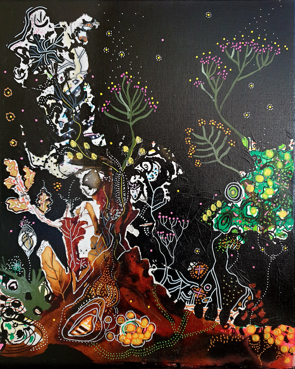 Alchimie de la nuit by Philippe Abril (2021) : Painting Acrylic, Ink on Canvas - SINGULART