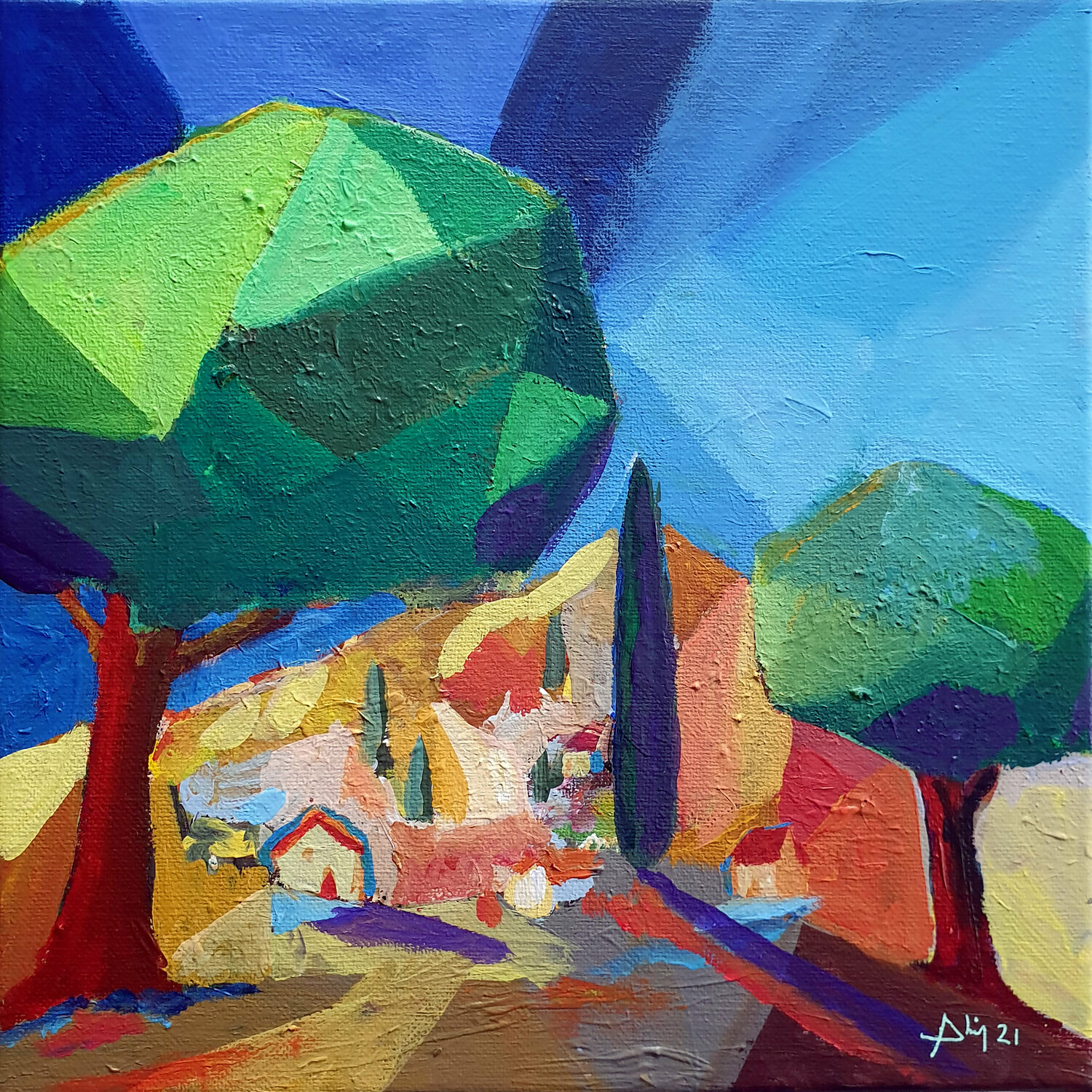 Le mas Solers by Philippe Abril (2021) : Painting Acrylic on Canvas ...