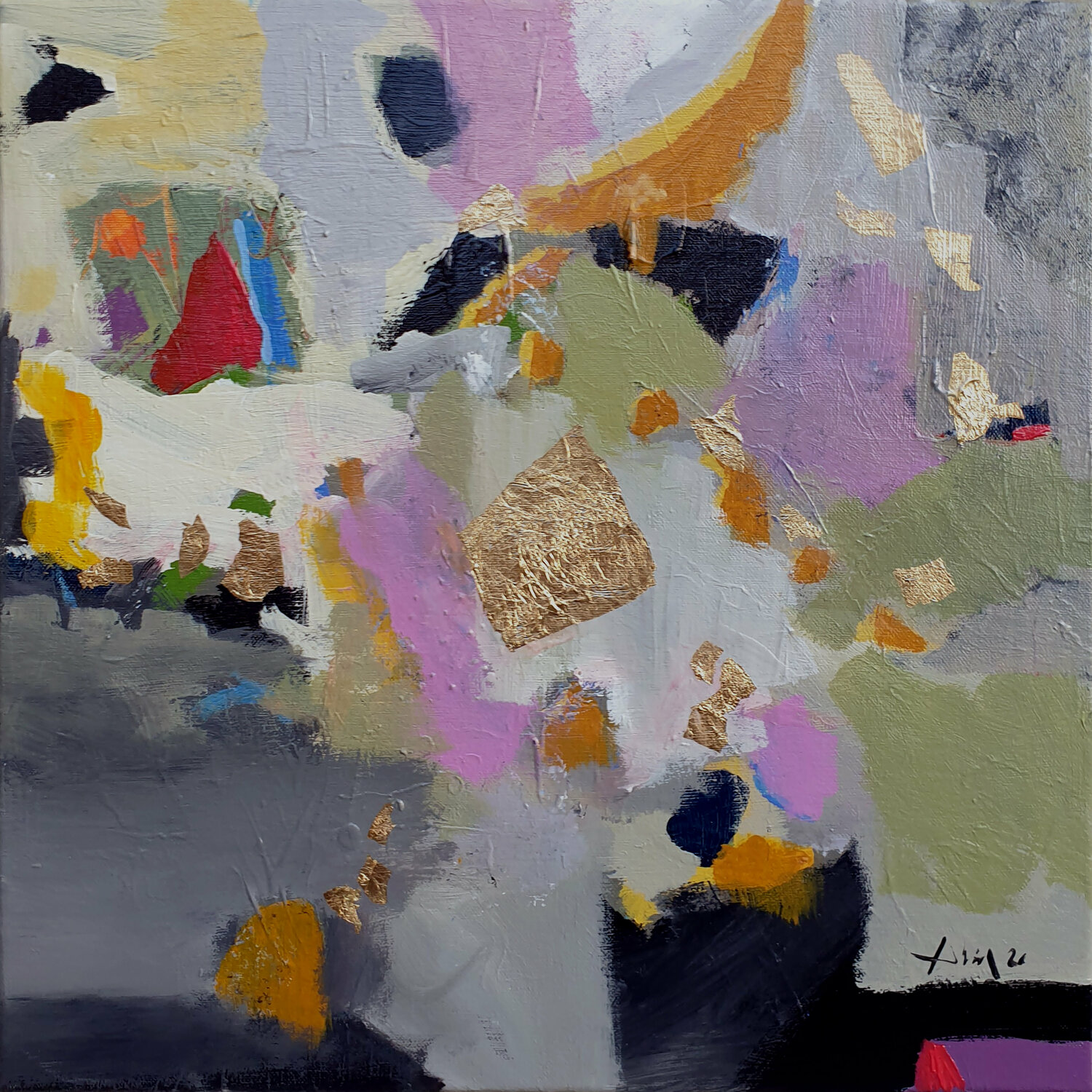 Or et ombre by Philippe Abril (2021) : Painting Acrylic, Collage on Canvas - Singulart