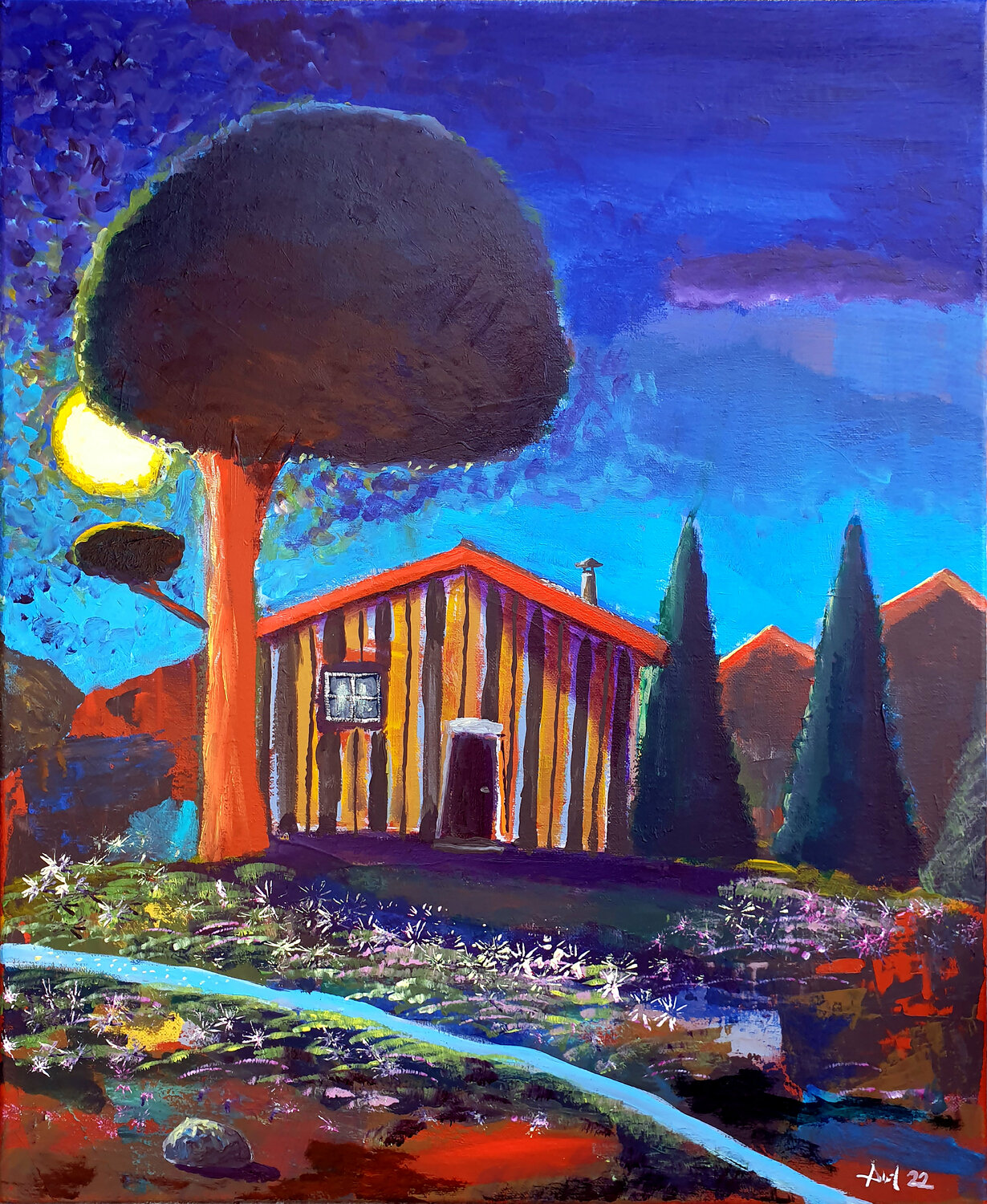 Arbre à lune by Philippe Abril (2022) : Painting Acrylic on Canvas - Singulart