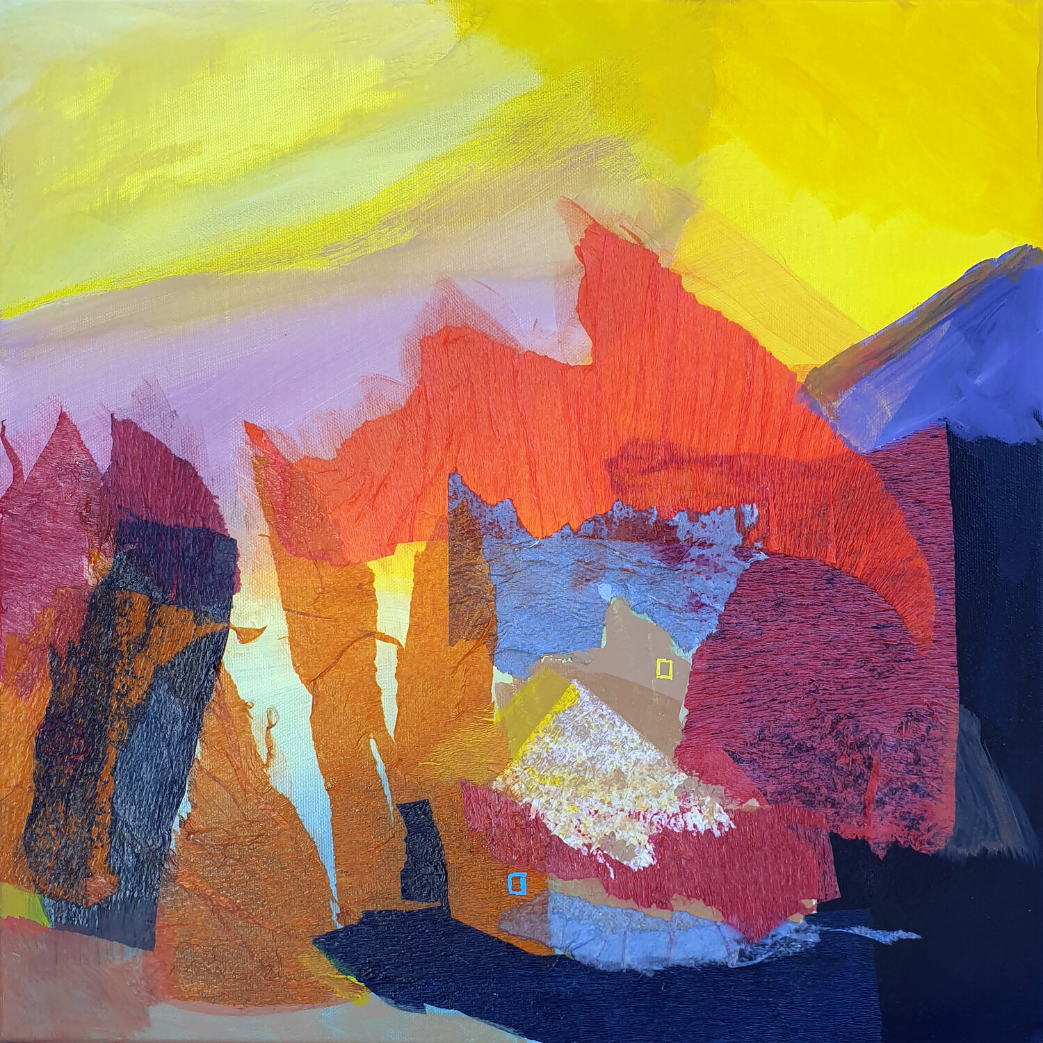 L'été by Philippe Abril (2022) : Painting Acrylic, Collage on Canvas - Singulart