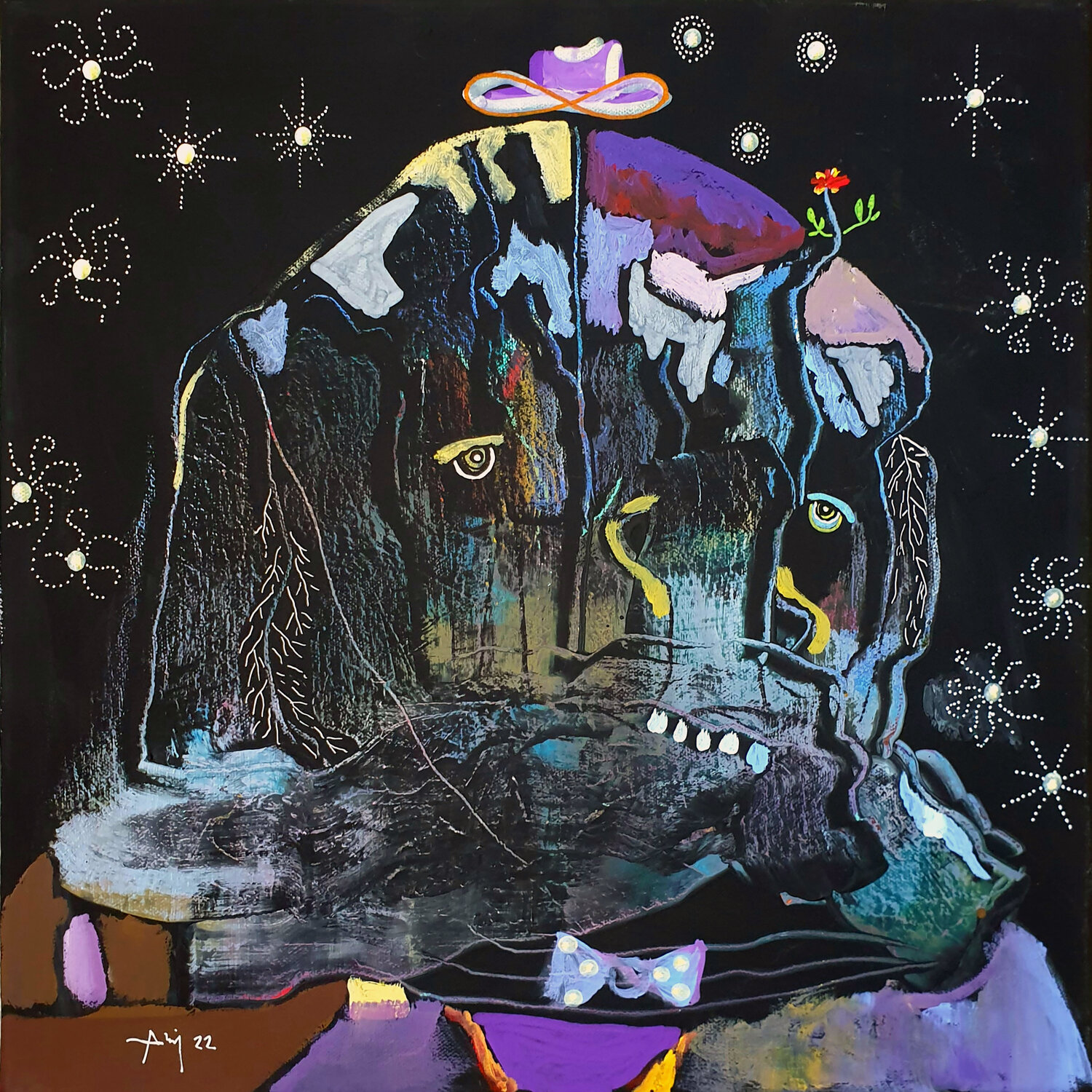 Clown triste by Philippe Abril (2022) : Painting Acrylic on Canvas - Singulart