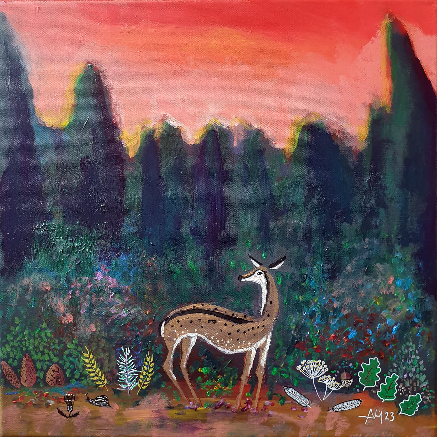 Biche by Philippe Abril (2023) : Painting Acrylic on Canvas - Singulart