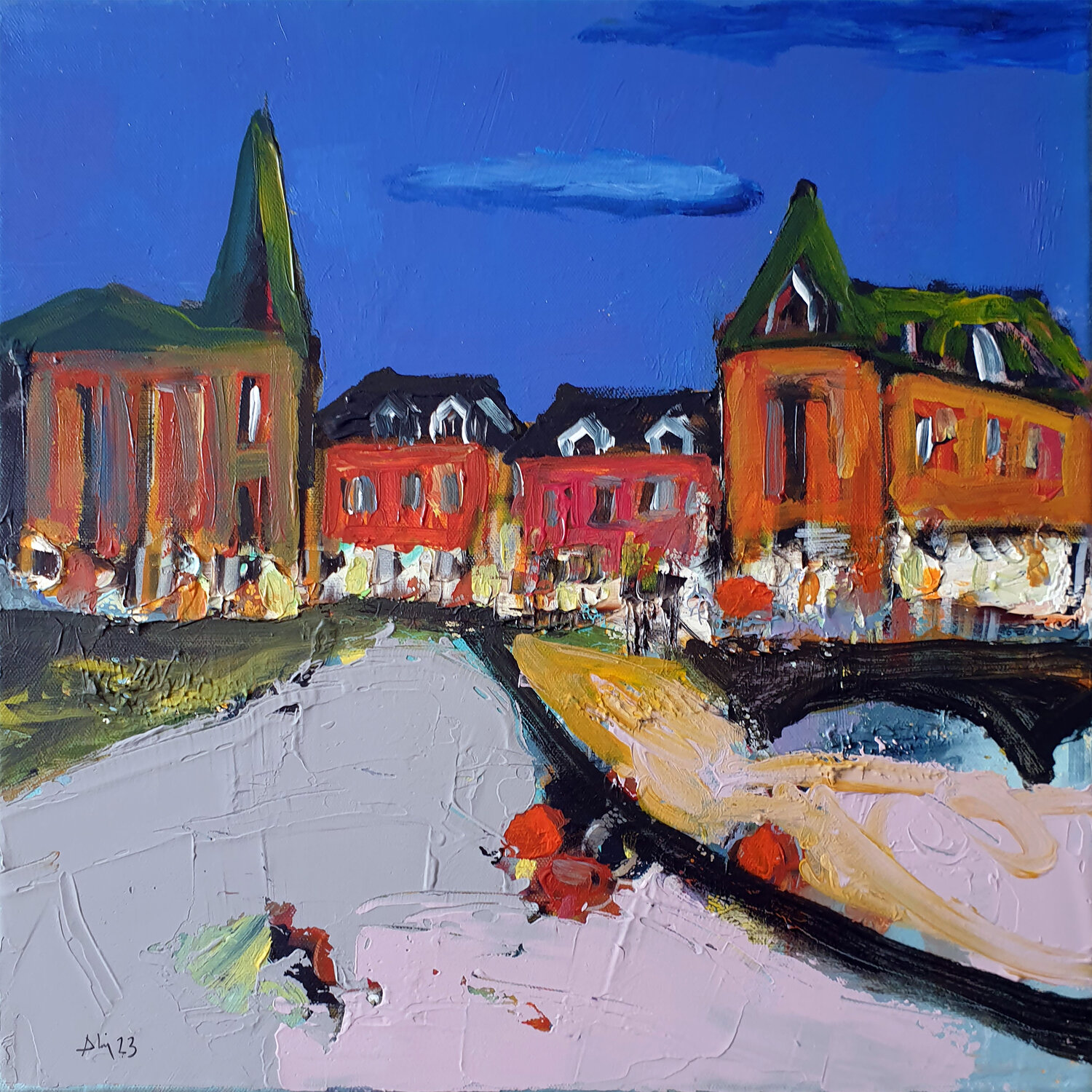 Le temps des villes II by Philippe Abril (2023) : Painting Acrylic on Canvas - Singulart