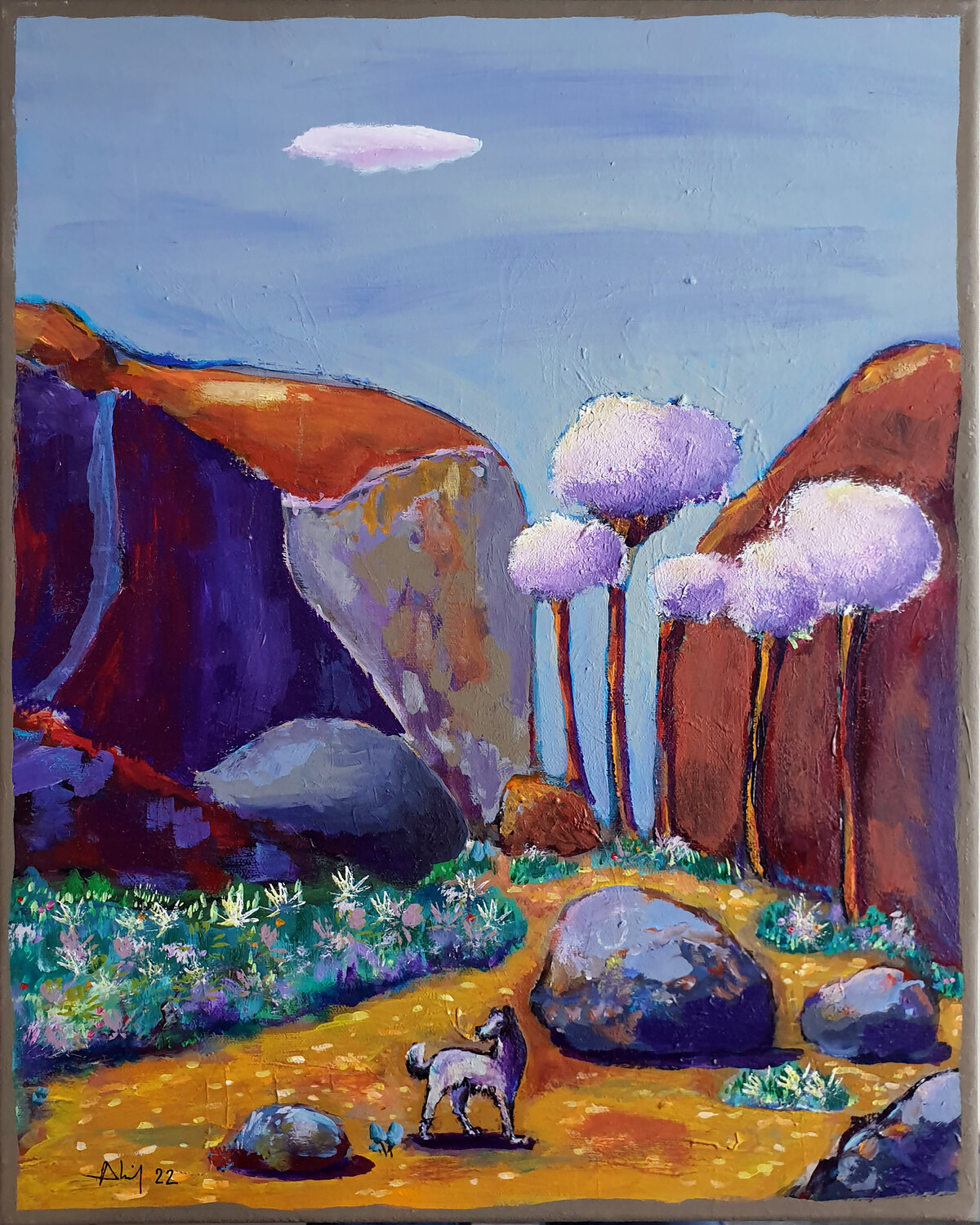 Rochers bleus by Philippe Abril (2022) : Painting Acrylic on Canvas - Singulart