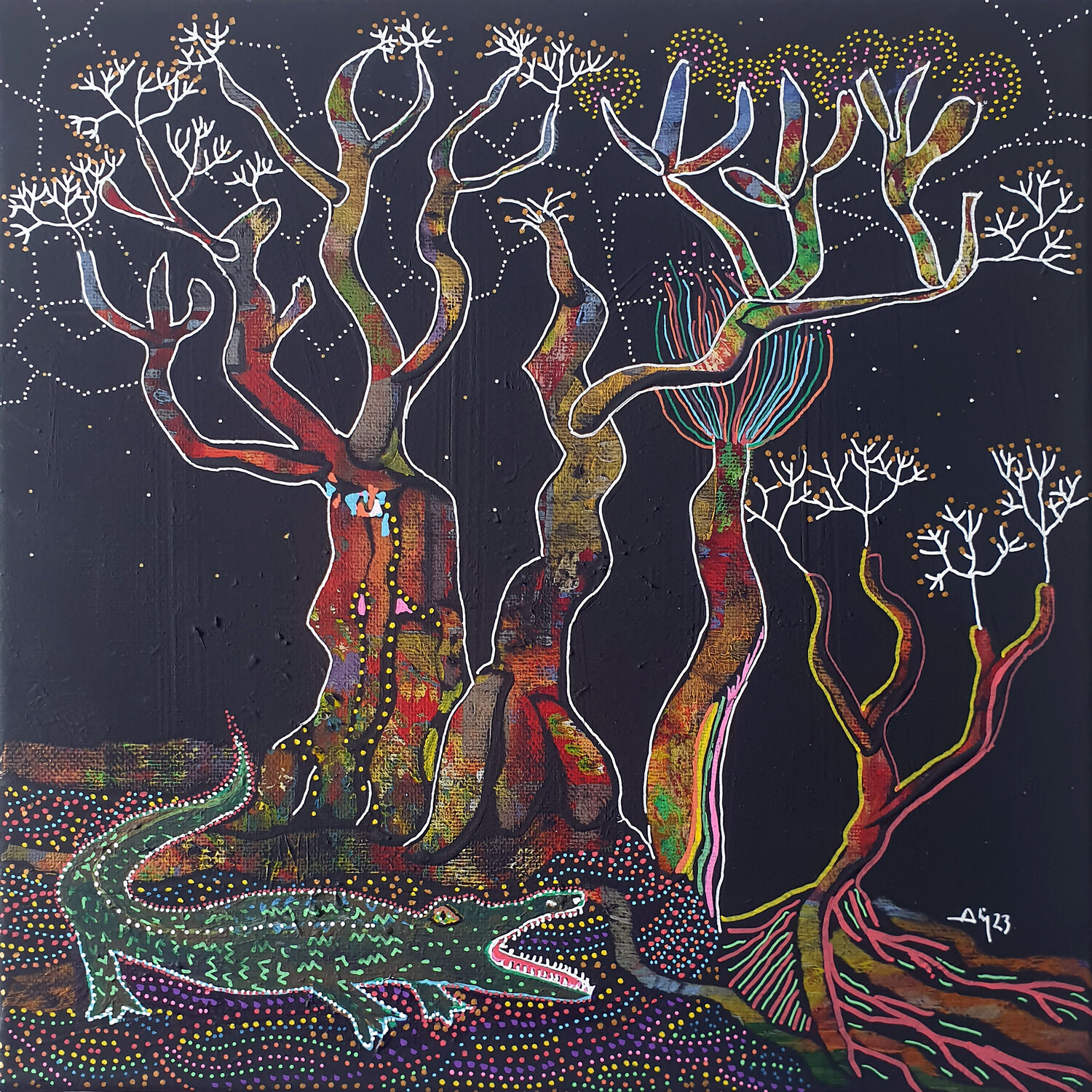 Chez La-Coste by Philippe Abril (2023) : Painting Acrylic, Felt on Canvas - Singulart