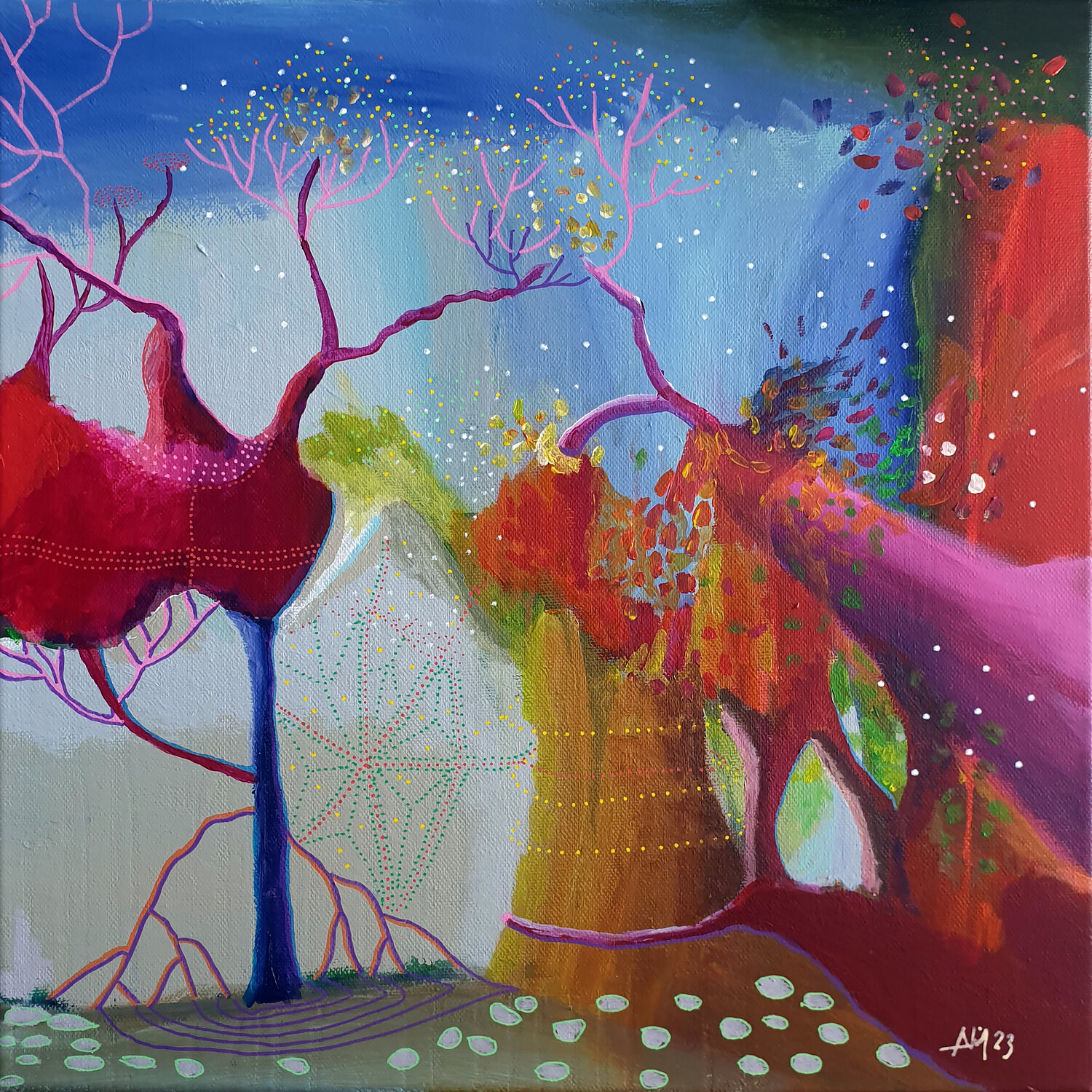 Energie terrestre by Philippe Abril (2023) : Painting Acrylic, Felt on Canvas - Singulart