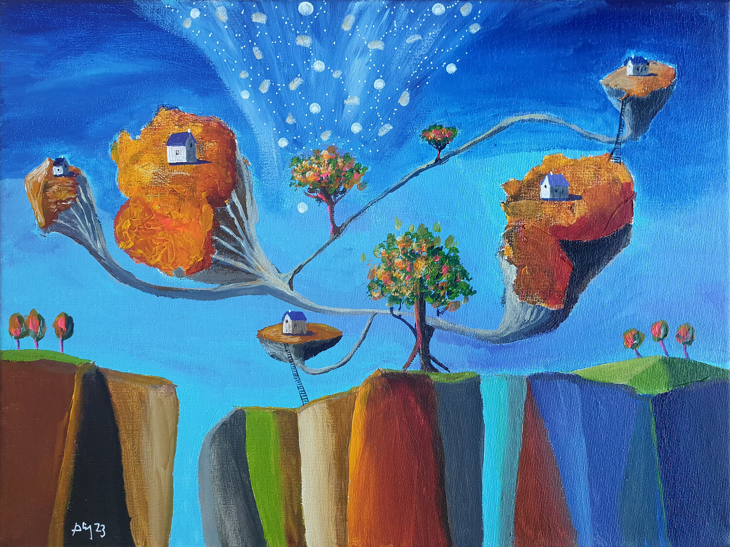 Dérive des continents by Philippe Abril (2023) : Painting Acrylic on Canvas - Singulart