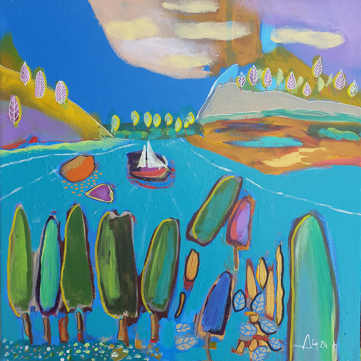 Base de loisir by Philippe Abril (2024) : Painting Acrylic on Canvas - Singulart