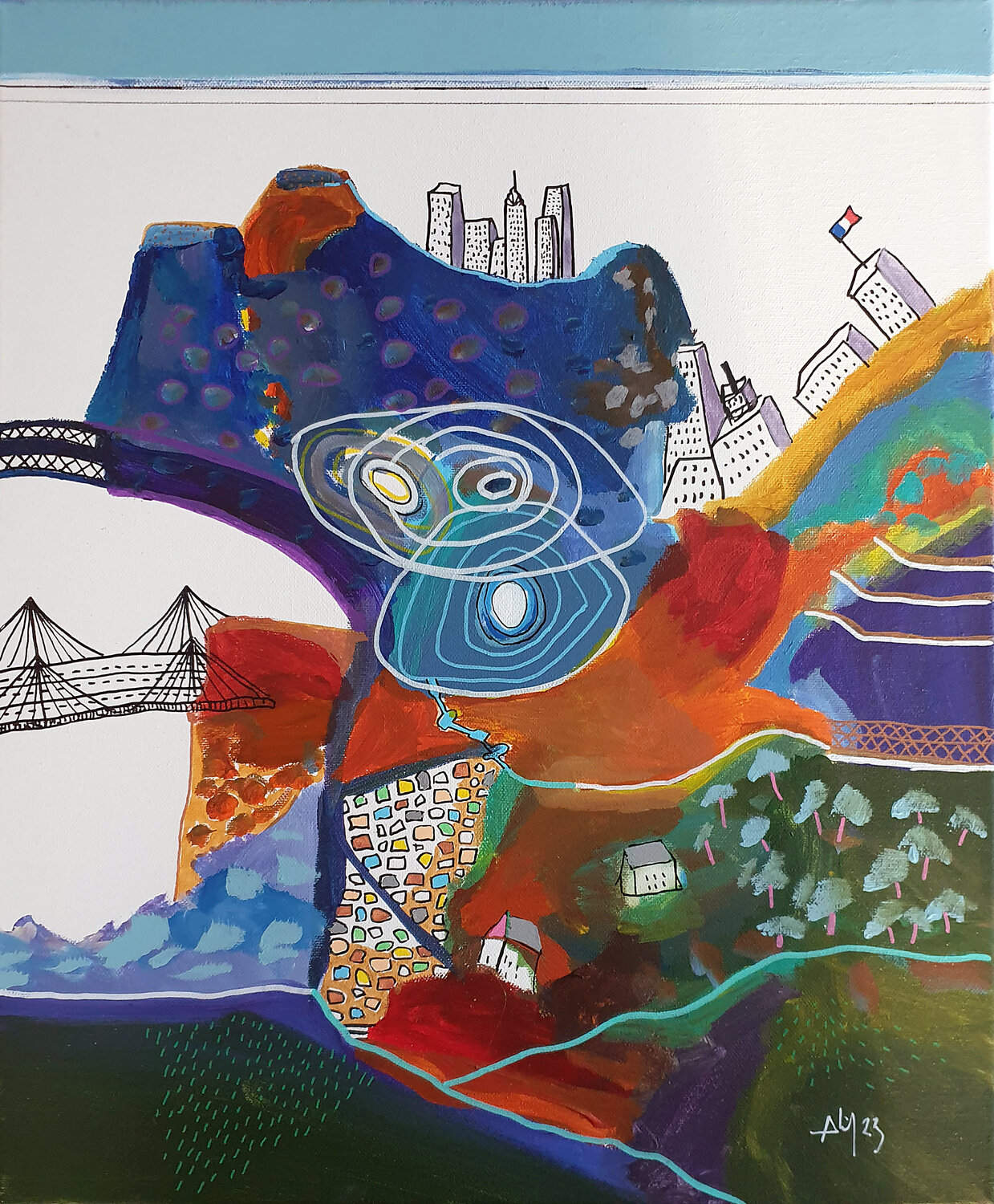 Urbanisme sauvage by Philippe Abril (2023) : Painting Acrylic on Canvas - Singulart