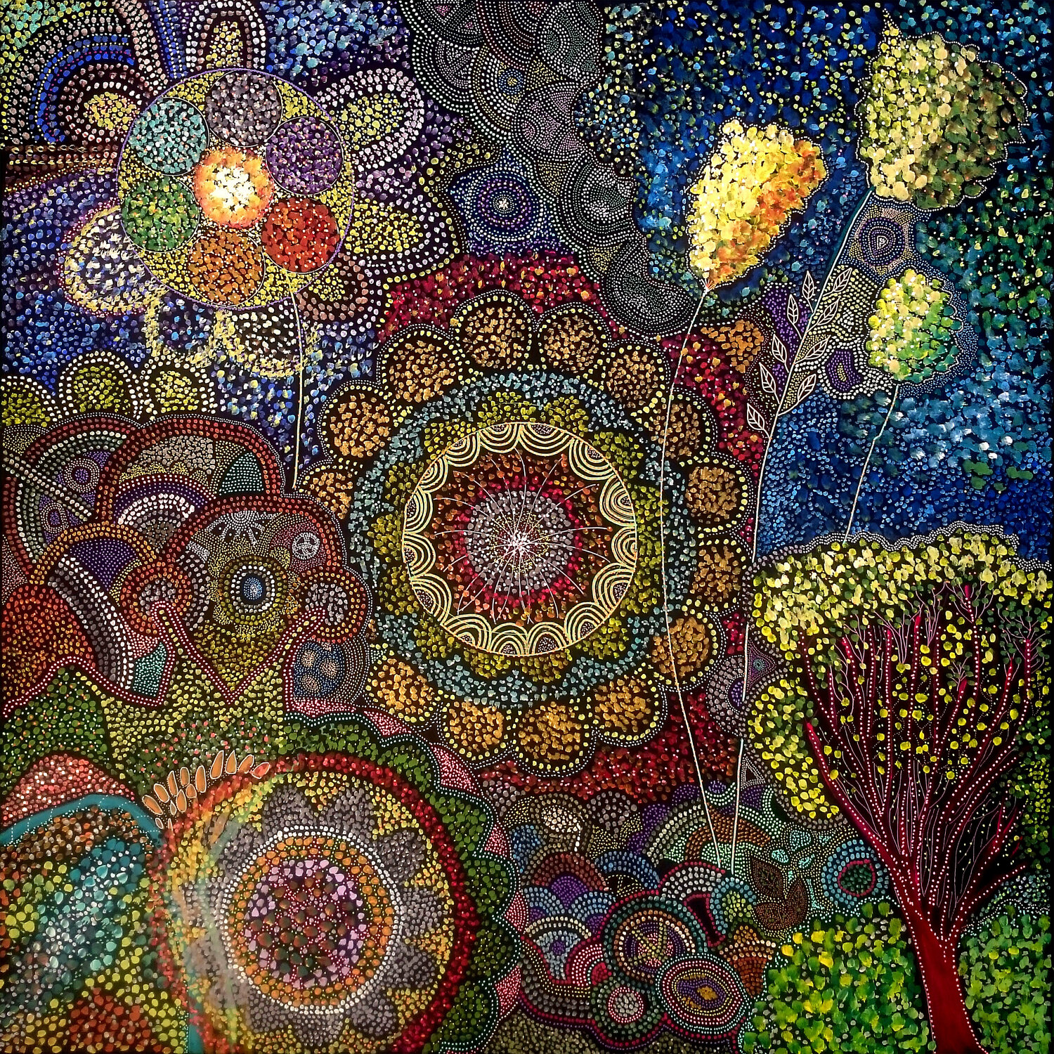 Jardin austral numéro 7 by Philippe Abril (2017) : Painting Acrylic, Ink on Canvas - SINGULART