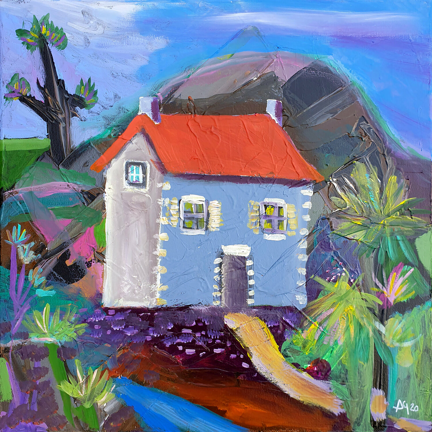 Volcano house by Philippe Abril (2022) : Painting Acrylic on Canvas - Singulart
