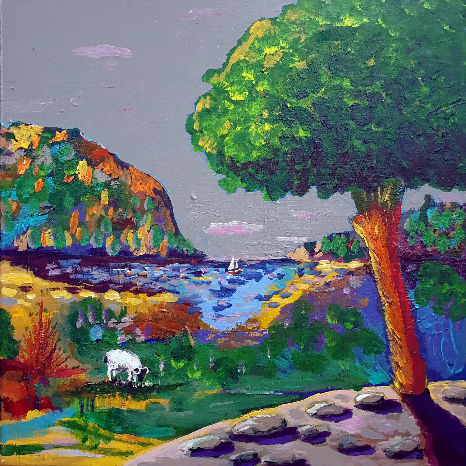 Paysage archive by Philippe Abril (2020) : Painting Acrylic on Canvas - Singulart