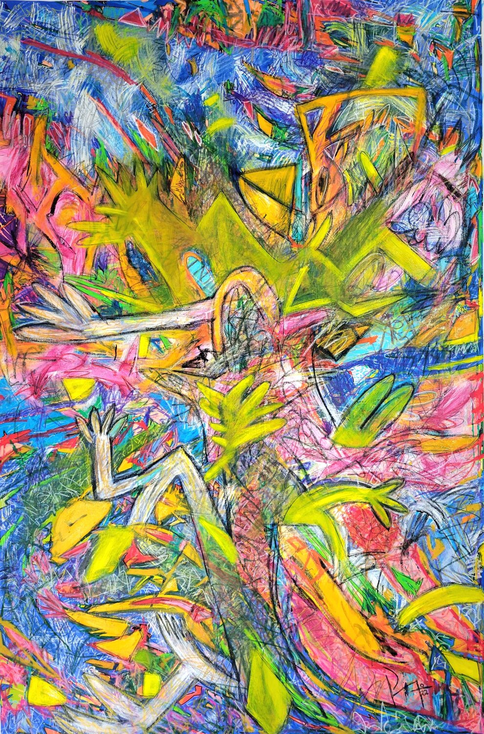 “The Astronaut” - After the Mayan estela in Palenque, Mexico by Ruben Nieto (2022) : Painting ...