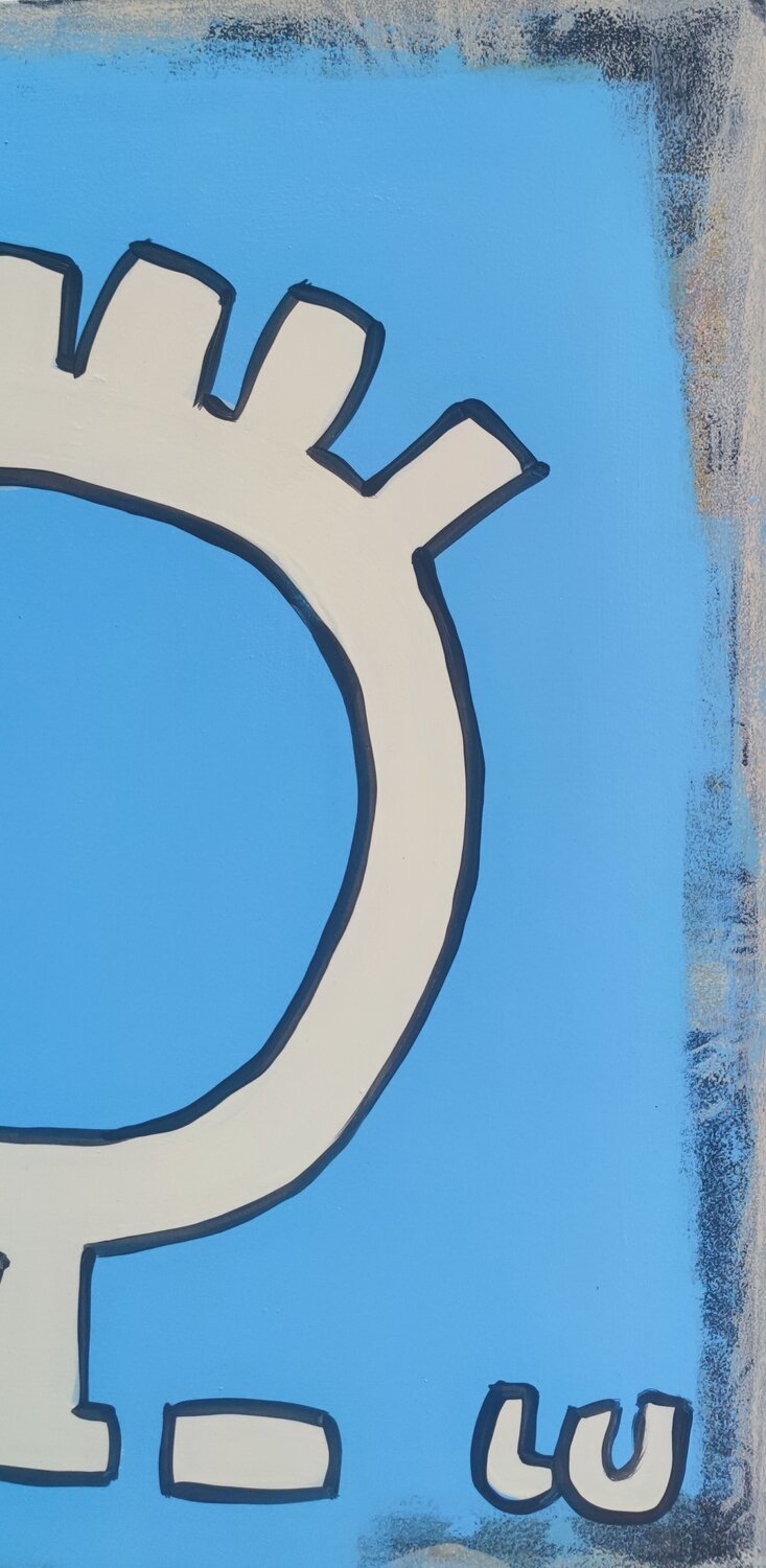 Egg on foot by Luc Villard (2025) : Painting Acrylic on Canvas - Singulart