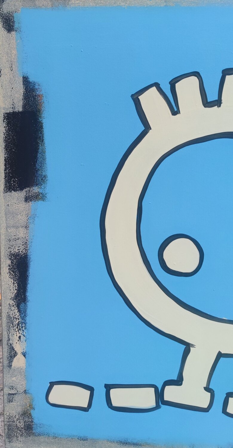 Egg on foot by Luc Villard (2025) : Painting Acrylic on Canvas - Singulart