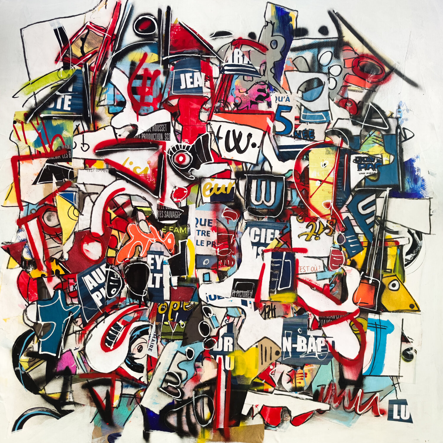 Moulin rouge by Luc Villard (2023) : Painting Acrylic, Collage on ...