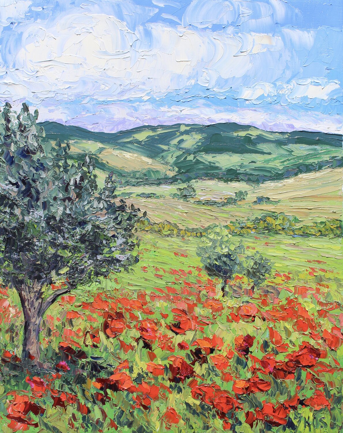Tuscan Poppies by Kristen Olson Stone (2023) : Painting Oil on Canvas ...