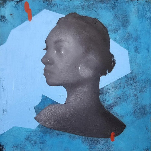 Head Study 4 by Holly Mathews (2021) : Painting Acrylic, Oil on Canvas ...