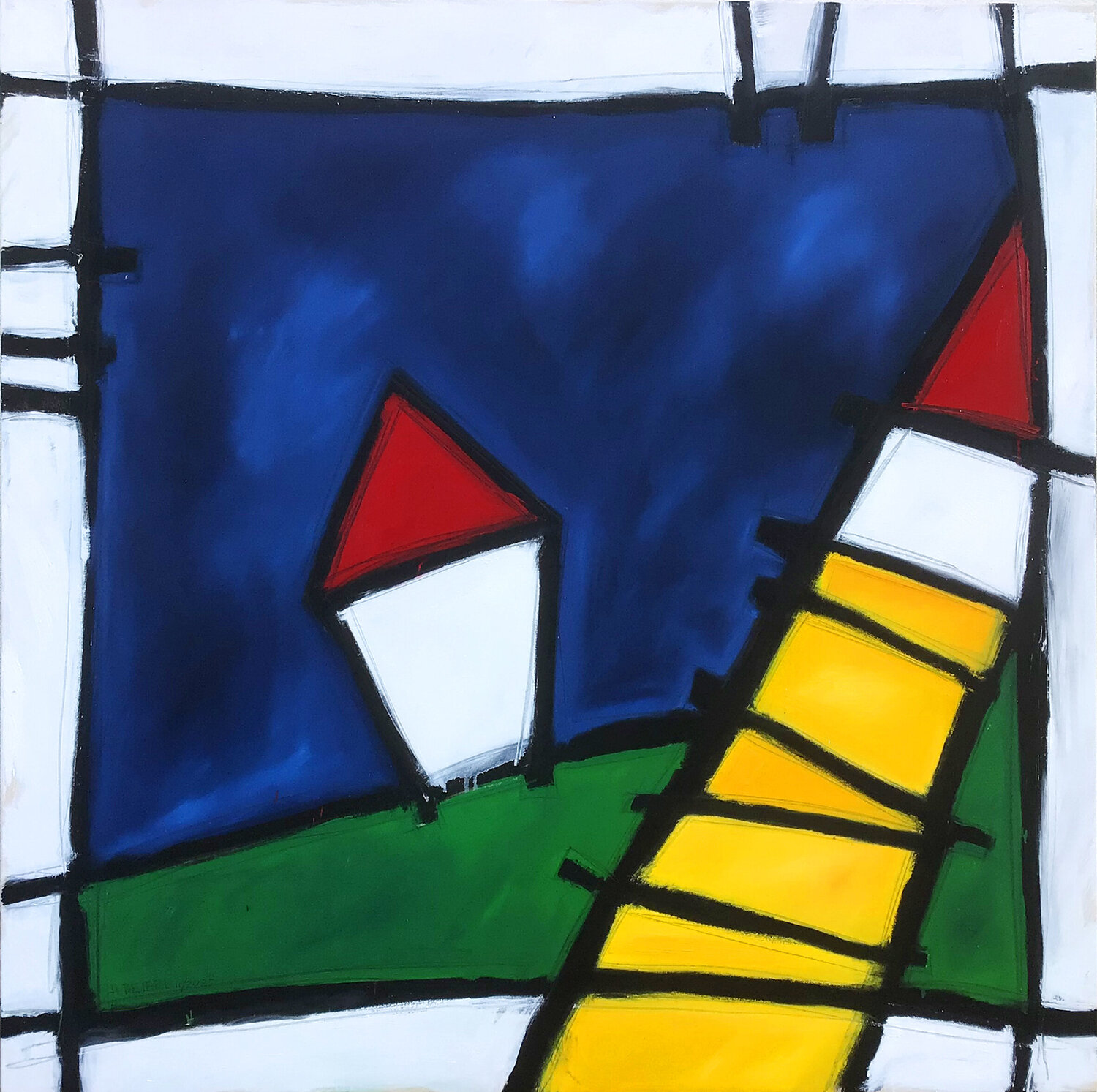 SUNLADDER by Hari Beierl (2025) : Painting Oil, Graphite on Canvas ...