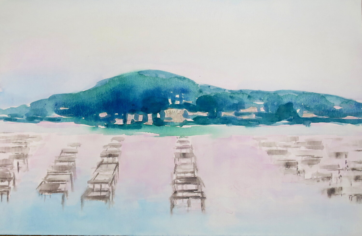 Le mont saint Clair-à Sète- Les parcs à huitres sur l'étang de Thau de Isabelle Philips-Decramer ...