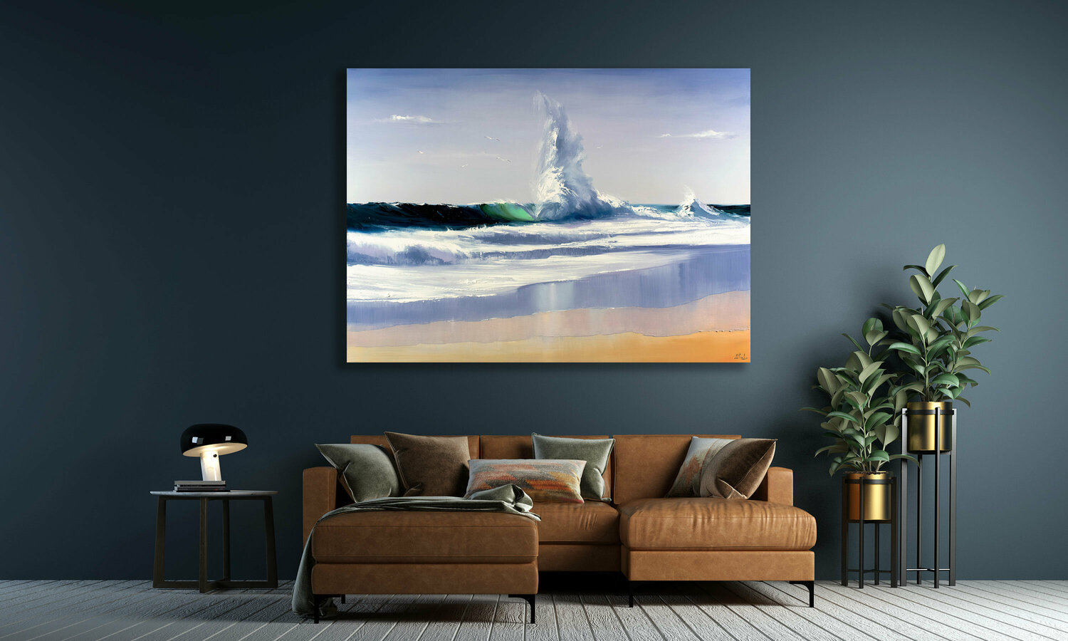 Dancing wave by Bozhena Fuchs (2021) : Painting Oil on Canvas - Singulart