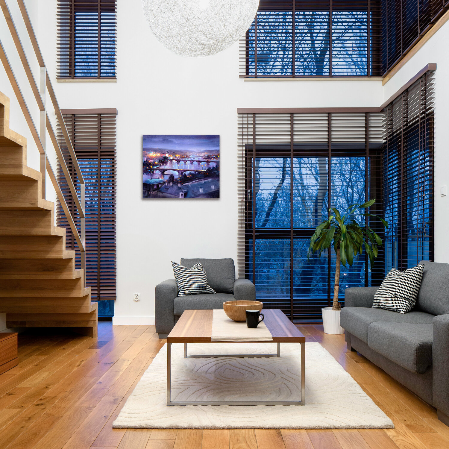 Prague skyline by Bozhena Fuchs (2022) : Painting Oil on Canvas - Singulart