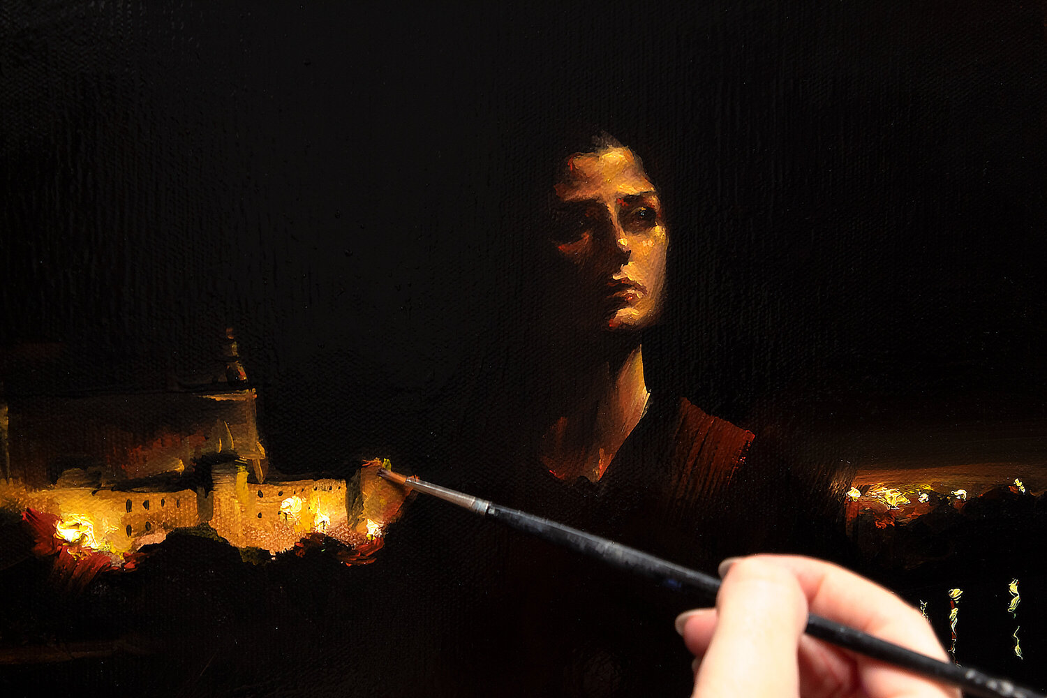 Musing at Midnight by Bozhena Fuchs (2023) : Painting Oil on Linen - Singulart