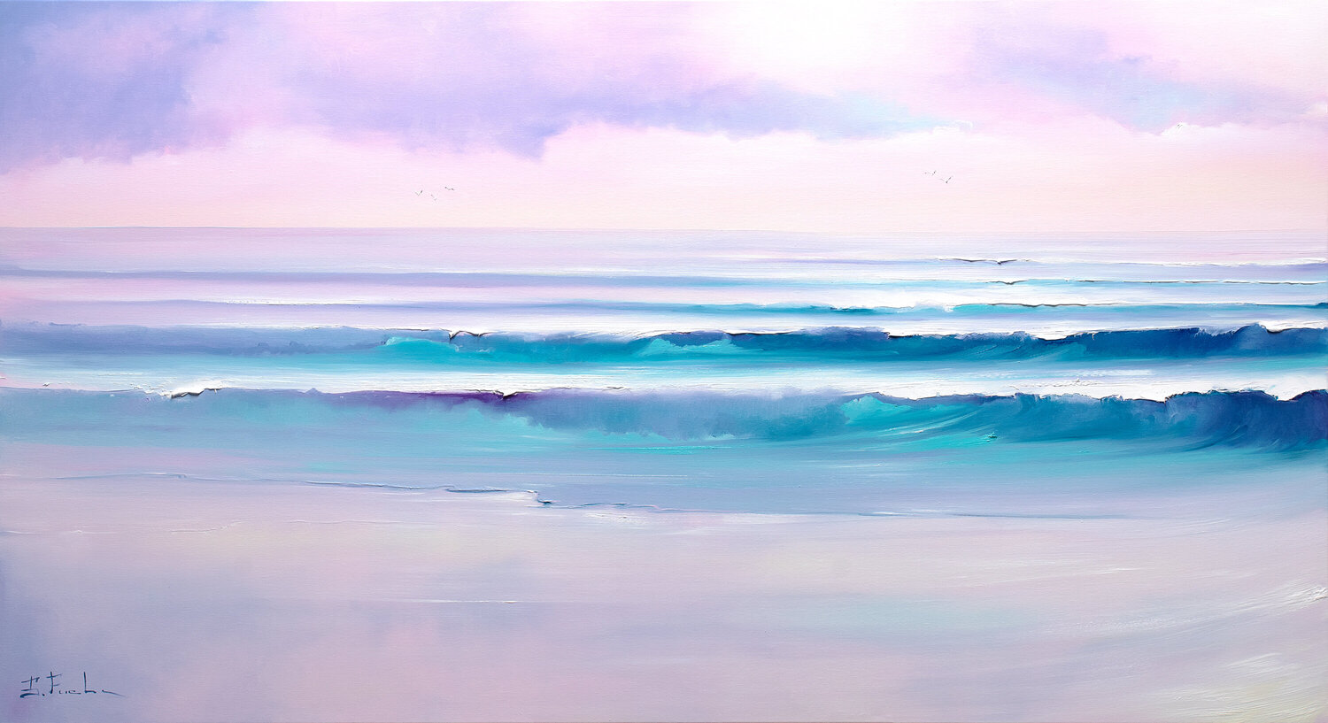 Dawn's Gentle Caress de Bozhena Fuchs (2024) : Peinture Huile sur Toile ...