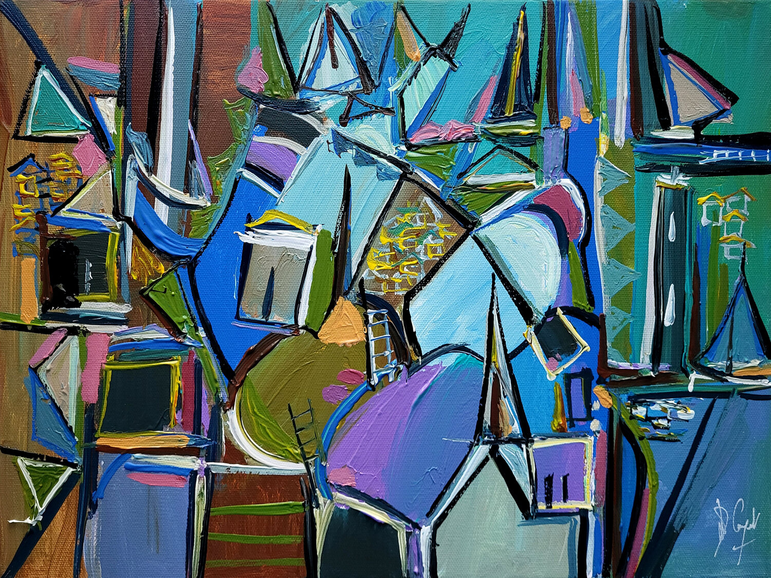 Un quadrillage du monde de Muriel Cayet (2026) : Peinture Acrylique sur ...