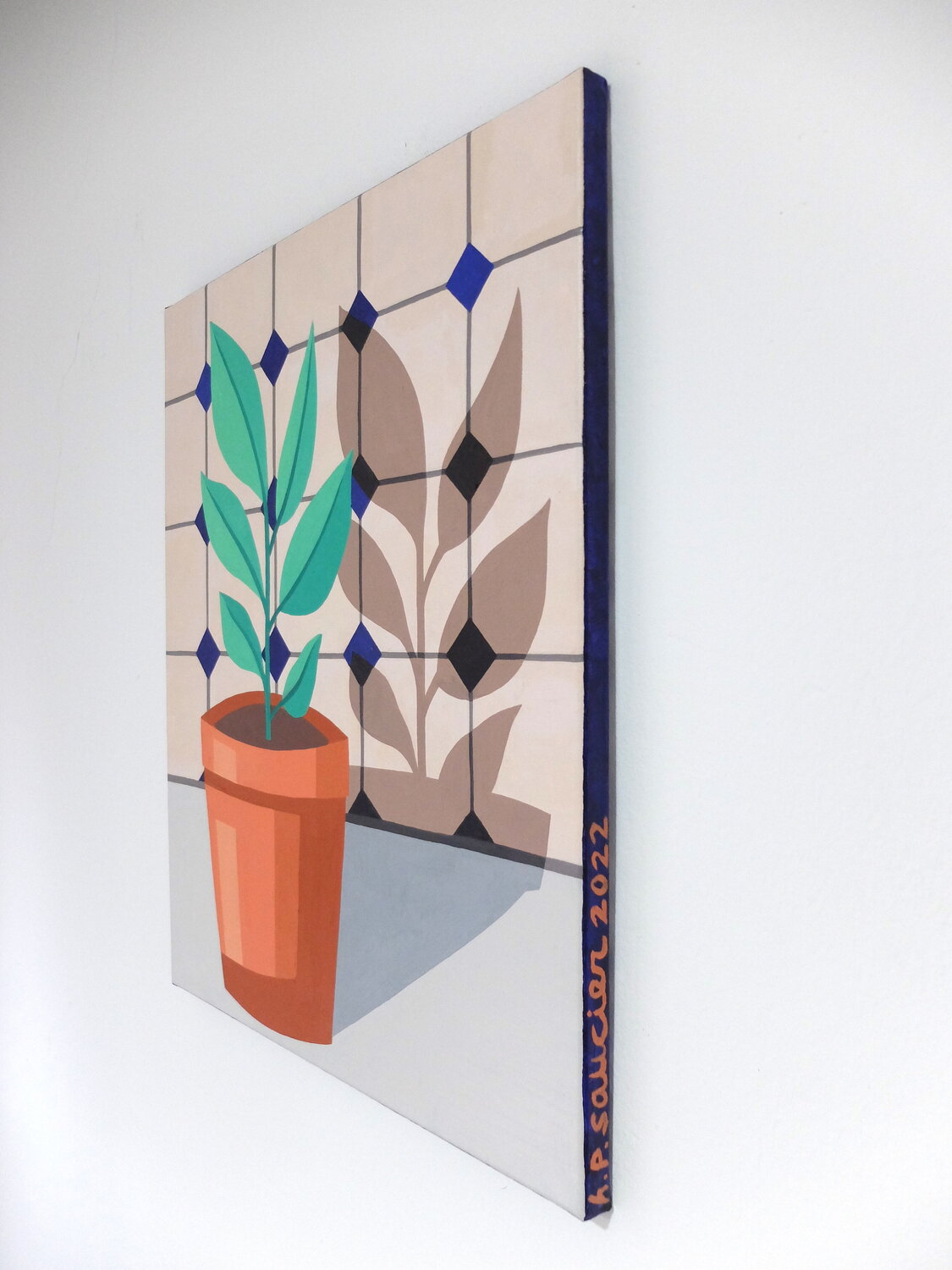 Plant, Pot & Tile No. 1 by Hannah Perry Saucier (2022) : Painting Oil ...