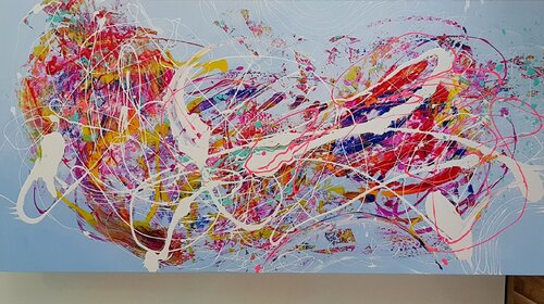 FLOATING TIME MACHINE by Kilian Basia (2021) : Painting Acrylic, Enamel ...