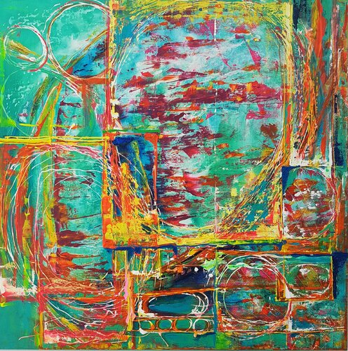 FLOATING TIME MACHINE by Kilian Basia (2021) : Painting Acrylic, Enamel ...